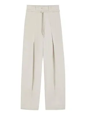 BOSS Relaxed-fit Cotton-linen Trousers - Patterned