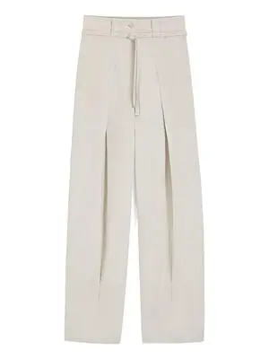 BOSS Relaxed-fit Cotton-linen Trousers - Patterned