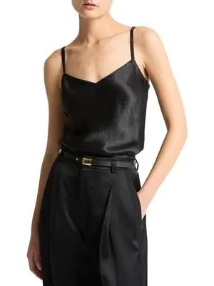 Vince Crinkle Satin Camisole - Black
