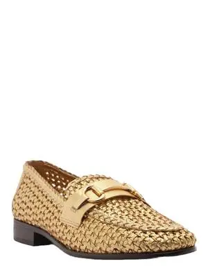 AREZZO Nola Woven Bit Loafer - Gold