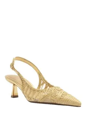 AREZZO Liz Slingback Pump - Natural Gold