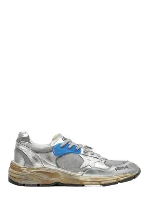 GOLDEN GOOSE Dad-star Sneaker In Laminated Leather And Mesh - Metal