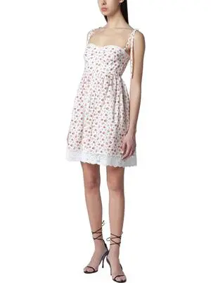 Dolce & Gabbana Mini Dress With Roselline Print Multicolor