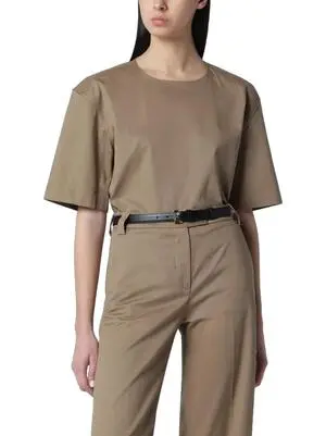 THELATEST Cotton Short-sleeve Top - Brown