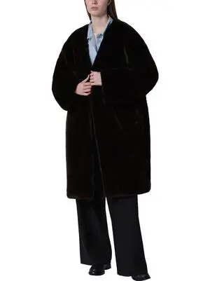THE FRANKIE SHOP Faux-Fur Coat Brown