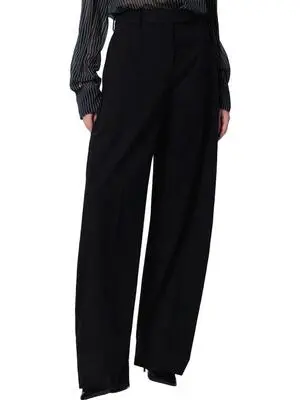 THELATEST Cotton Palazzo Trousers - Black