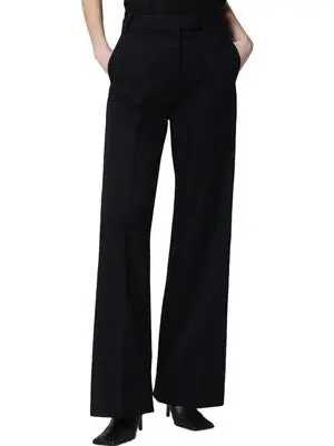 THELATEST Cotton Palazzo Trousers - Black
