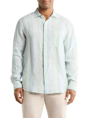 Tommy Bahama Delgada Stripe Linen Button-up Shirt - Hemp