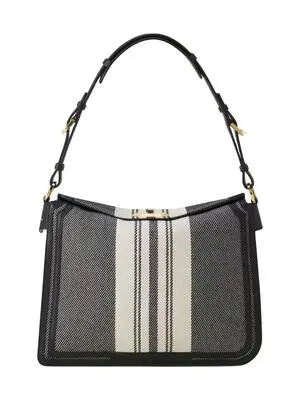 LANVIN Striped Shoulder Bag - Black