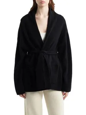 House Of Cb Wool Drape Cardigan - Black