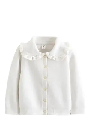 Nordstrom Ruffled Collar Cotton Cardigan - White