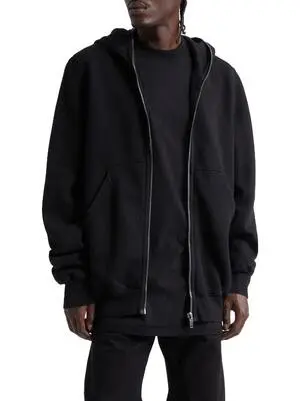 Rick Owens Jumbo Gimp Zip Up Hoodie - Black