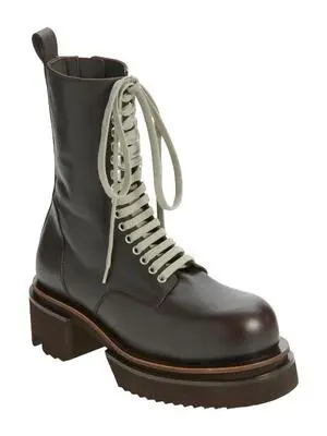 Rick Owens Bogun Platform Lace-up Boots - Dark Dust