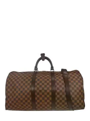 LOUIS VUITTON 2006 55 Keepall Bandouliere Damier Duffle Bag - Brown
