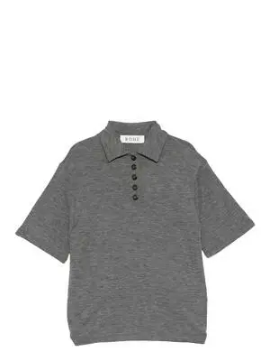 RÓHE Knitted Polo Top - Grey