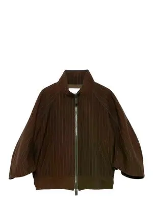 Sacai Pinstriped Jacket - Brown