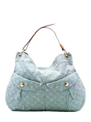 LOUIS VUITTON 2011 Monogram Denim Daily Gm Hobo Bag - Blue