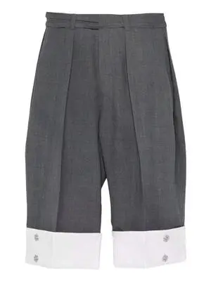 AO YES Pleated Cropped Trousers - Grey