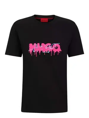 Hugo Logo-appliqué Cotton T-shirt - Black