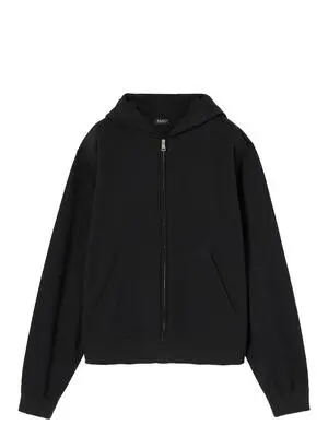 Gucci Cashmere Blend Zip Jacket With Print - Black