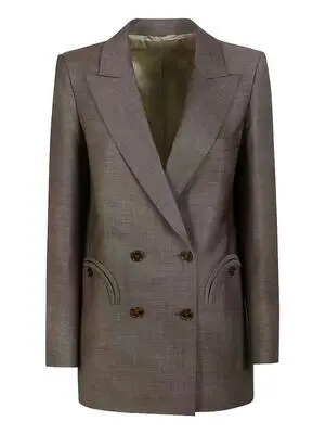 BLAZÉ MILANO Aile Double-Breasted Blazer Brown