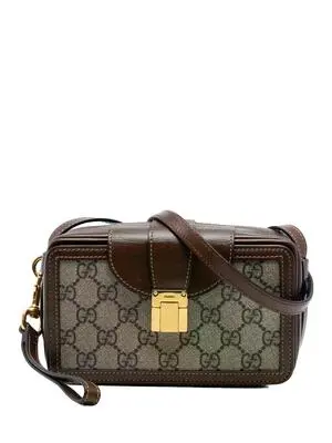 Gucci Gg Supreme Box Crossbody Bag - Brown