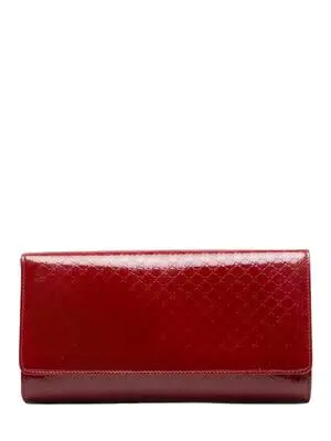 Gucci 2016-2026 Microissima Patent Broadway Clutch - Red