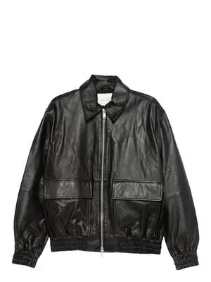 Studio Nicholson Piston Leather Jacket Black