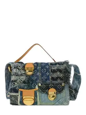 LOUIS VUITTON 2007 Postie Patchwork Denim Tote Bag - Blue