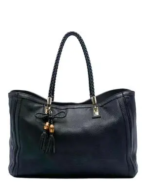 Gucci Medium Leather Bella Tote Bag - Black