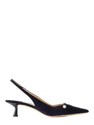 JIMMY CHOO Amita 45 Suede Slingback Pumps Navy