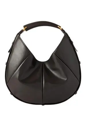Saint Laurent Mombasa Paneled Leather Shoulder Bag - Brown
