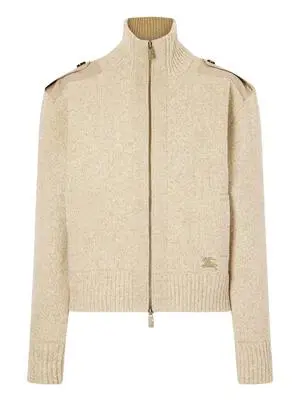 Burberry Wool-blend Zip-up Cardigan - Green