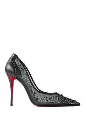 CHRISTIAN LOUBOUTIN Leather-trimmed Mesh Pumps - Black