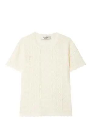 Sea Georgia Pointelle-knit Top - Cream