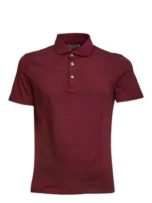 Fedeli Mother-of-pearl Button Polo Shirt Red
