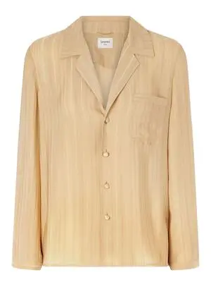 Saint Laurent Striped Silk-jacquard Shirt - Beige