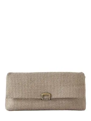Brunello Cucinelli Puffy Raffia Clutch Neutrals