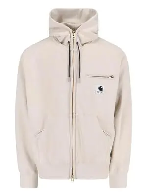 Sacai X Carhartt Wip Cotton Zip Jacket - White