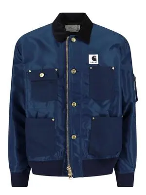 Sacai X Carhartt Wip Detroit Canvas Ma-1 Jacket - Blue