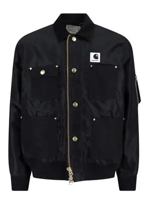 Sacai X Carhartt Wip 'detroit Canvas Ma-1' Jacket - Black