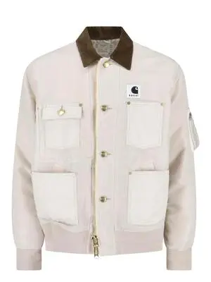 Sacai X Carhartt Wip 'detroit Canvas Ma-1' Jacket - White