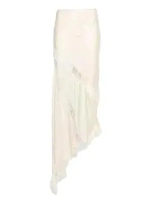Andamane Rosetta Lace-detail Midi Skirt - Neutrals
