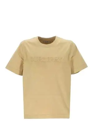 Burberry Logo-Embroidered T-Shirt Neutrals