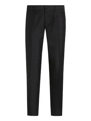 Dolce & Gabbana Micro Pattern Jacquard Trousers - Black