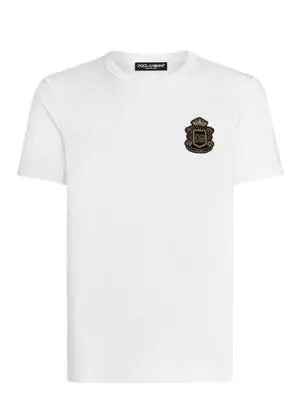 Dolce & Gabbana T-shirt With Heraldic Patch - White