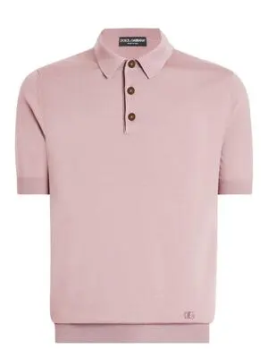 Dolce & Gabbana Silk Polo Shirt - Pink