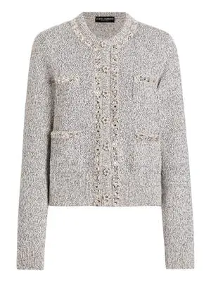 Dolce & Gabbana Cotton And Silk Cardigan - Grey