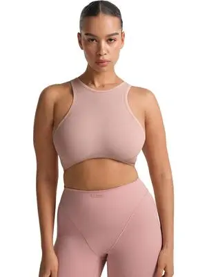 Nike Skims Ribbed Seamless Racerneck Bra - Pink