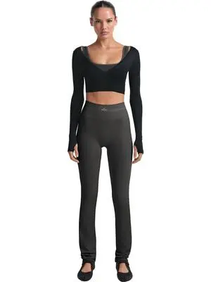 Nike Skims Ribbed Seamless 34" Straight Leggings - Black